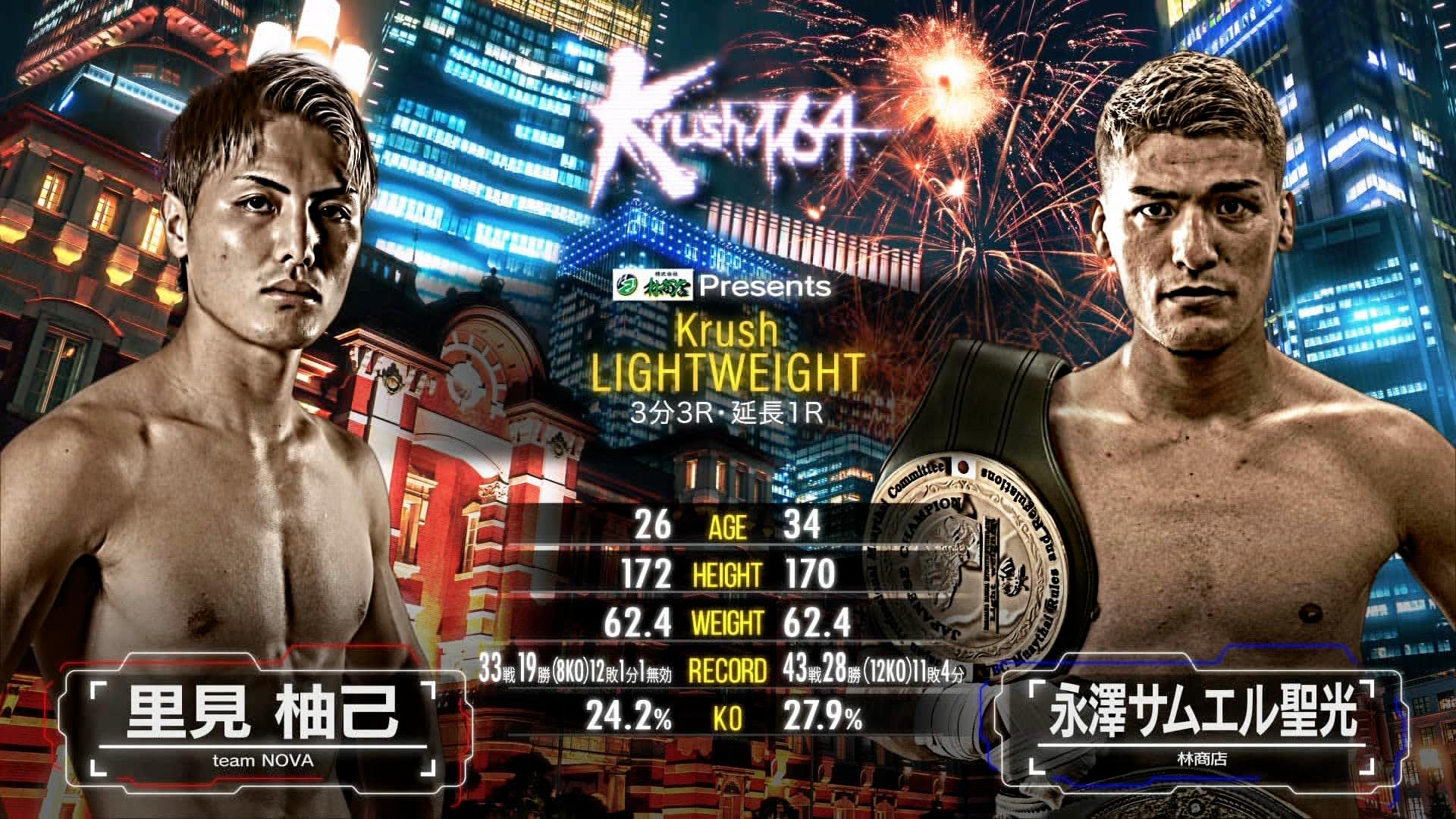 Krush 2024 - 8.18 Krush.164 - 第6試合/Krushライト級 里見 柚己 vs 永澤サムエル聖光 (格闘) | 無料動画・見逃し配信を見るなら | ABEMA