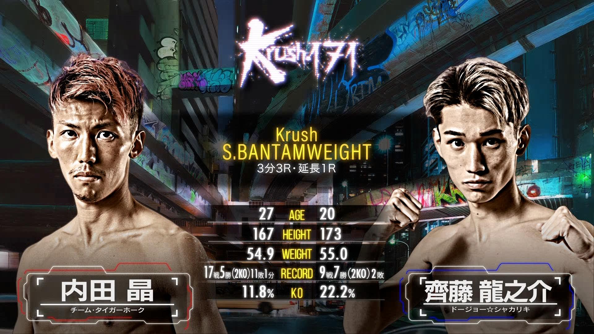 Krush 2025 - 2.24 - 第6試合 Krushスーパー・バンタム級 内田 晶 vs 齊藤 龍之介 (格闘) | 無料動画・見逃し配信を見るなら | ABEMA