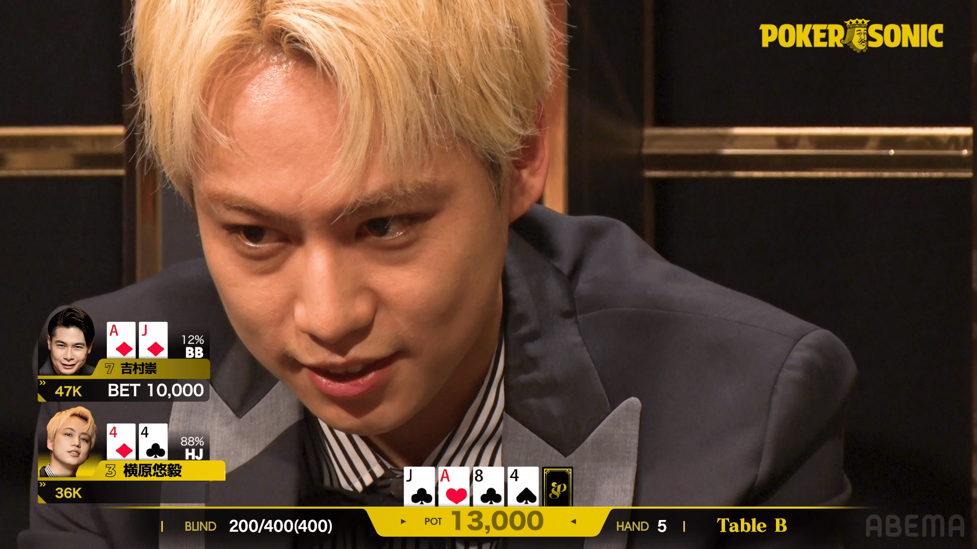 神展開！IMP.横原が激強ハンドで悶絶 B卓予選 - 小籔千豊presents POKER SONIC - シーズン1 (バラエティ) | 無料動画・見逃し配信を見るなら | ABEMA
