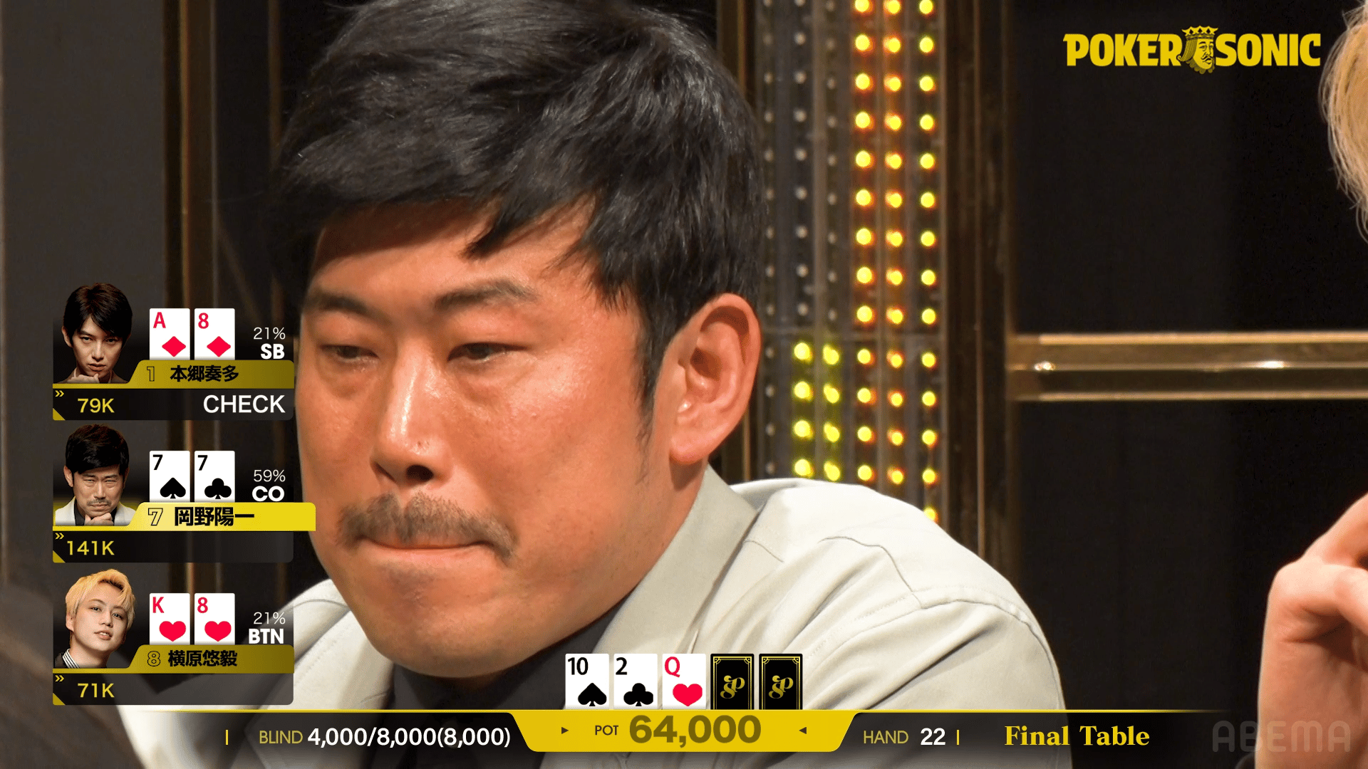 圧倒的引きの強さを見せつける岡野陽一 決勝卓 - 小籔千豊presents POKER SONIC - シーズン1 (バラエティ) | 無料 ...